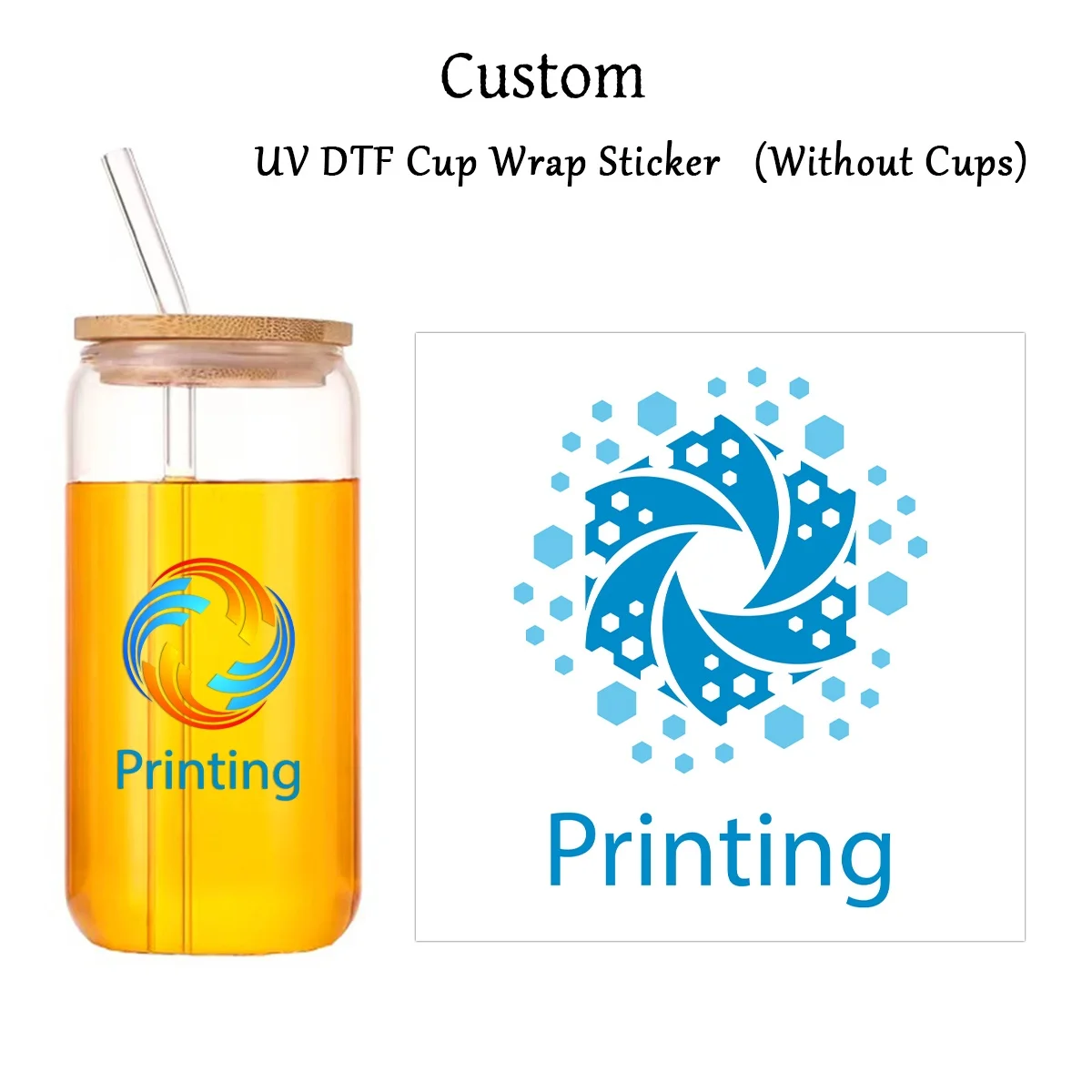 1pc Customized Uv Transfer Image Label Stickers For Bottle Cup ...