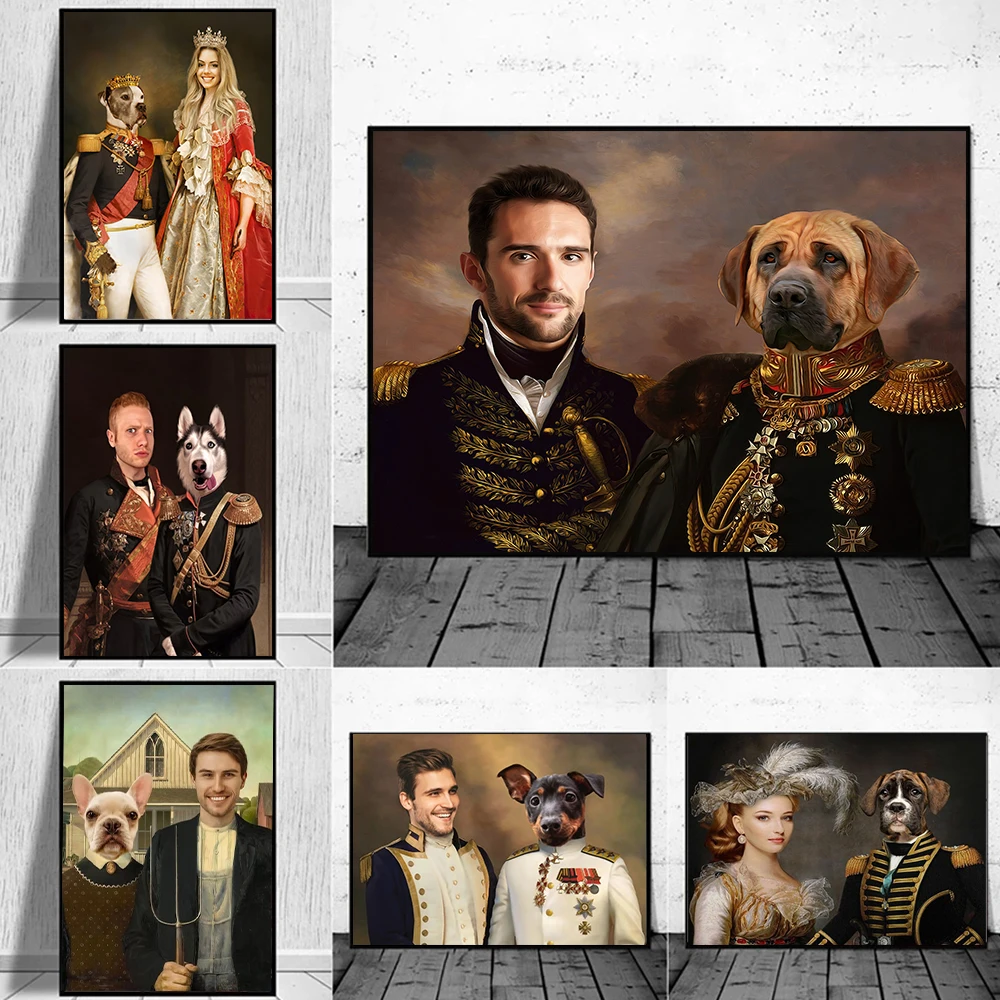 Personalized-Custom-Human-And-Pets-Portrait-Poster-Prints-For-Living ...