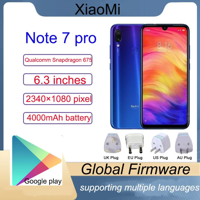 Xiaomi smartphone Redmi note 7 pro, 128GB, Snapdragon 675, cámara de 48 ...