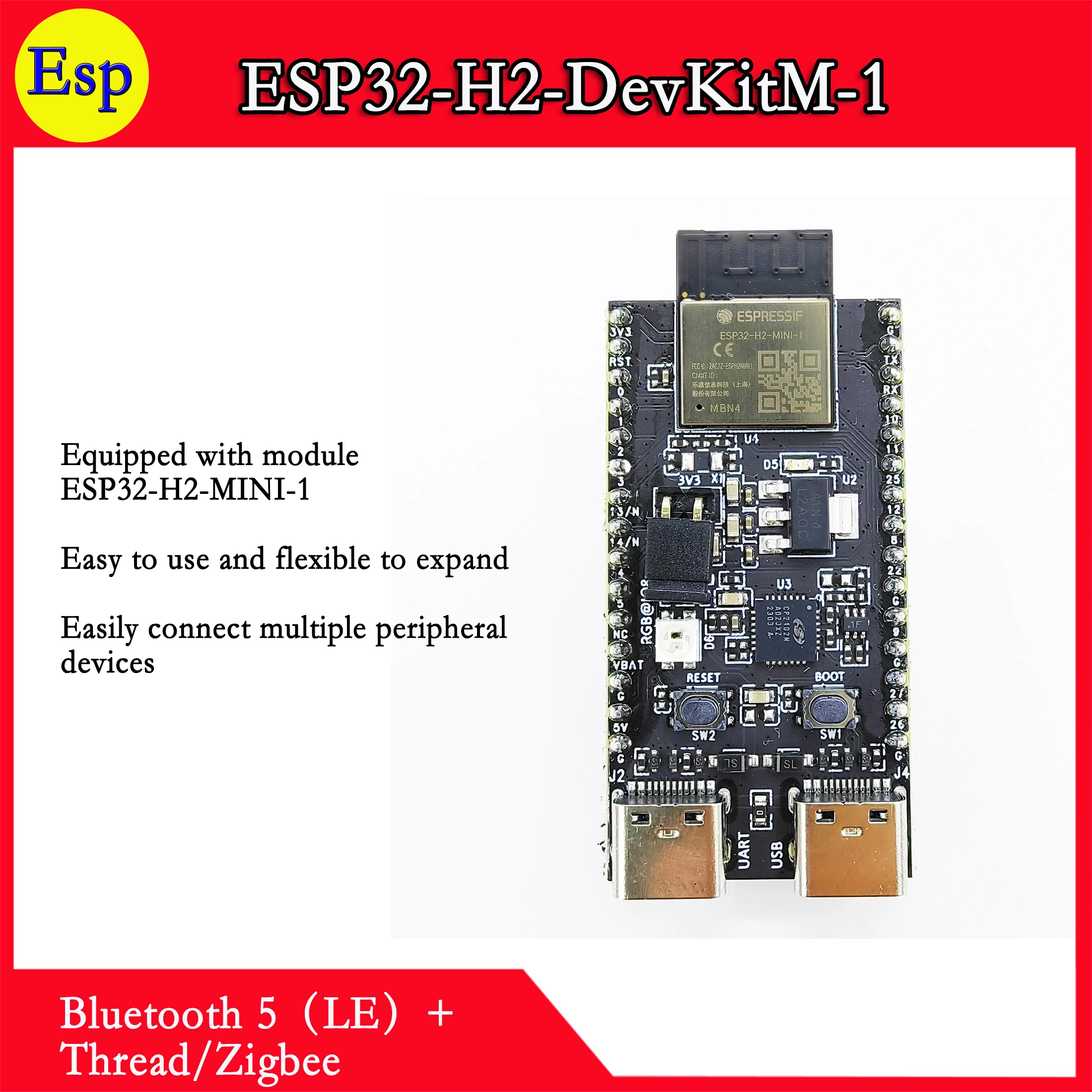 ESP32-H2-DevKitM-1-ESP32-H2-DevKitM-1-N4-4MB-Flash-Technologie ...
