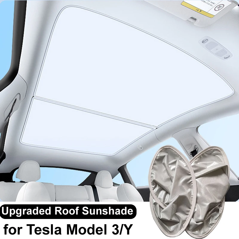 For Tesla Model 3 Y 2023 Roof Sun Shade Upgraded Sunroof Sunshade Uv ...