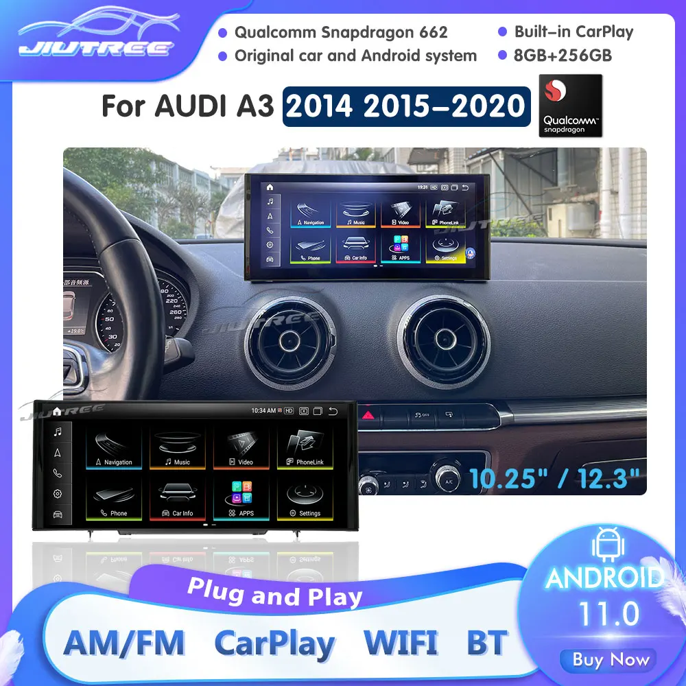 Reproductor Multimedia Qualcomm Snapdragon Carplay para AUDI A3 2014 ...