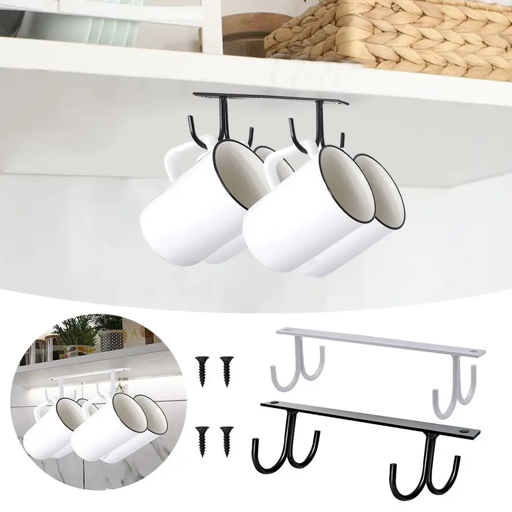 Mug Rack Under Cabinet Coffee Cup Holder Mugs Cups Drying Hook Kitchen ...