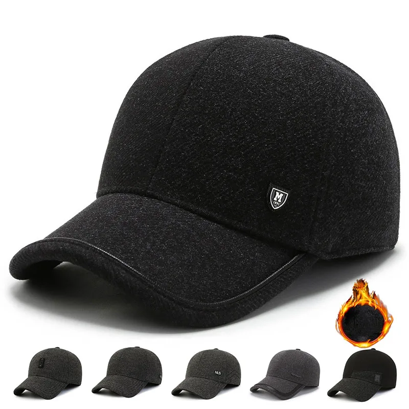 Fashion-new-winter-plus-velvet-thick-warm-baseball-cap-middle-aged-and ...