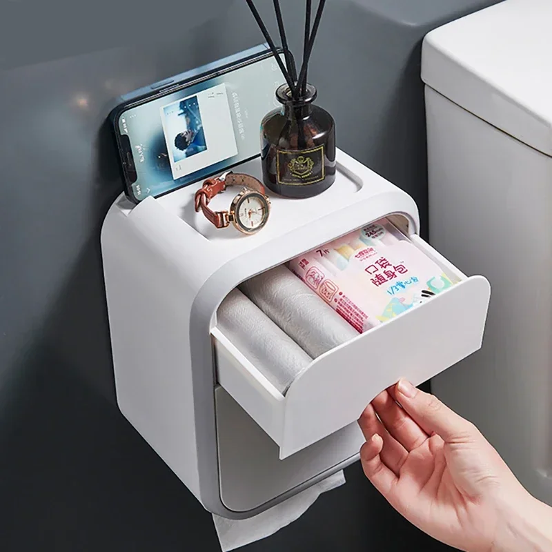 Wall-Hanging-Tissue-Box-Roll-Paper-Holder-Toilet-Tissue-Storage-Box ...