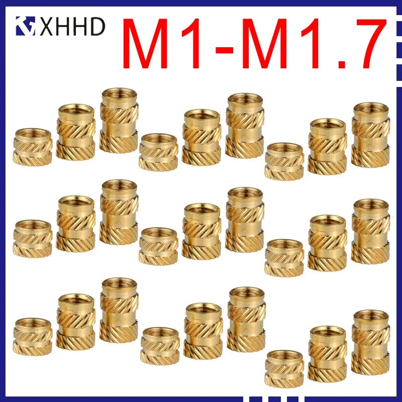 100pcs Brass Insert Nut Hot Melt Knurled Thread Embedment Heat Inserts ...