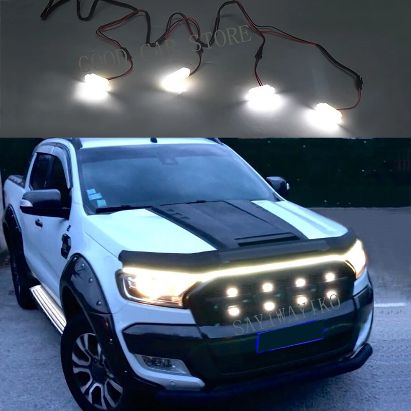 4pcs-set-front-racing-grille-led-white-yellow-led-fit-for-ford-ranger ...