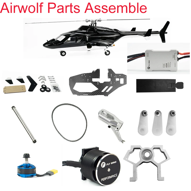 Fly-Wing-Airwolf-RC-Scale-Helicopter-Spare-Parts-Belt-Gear-Linkage-ESC ...