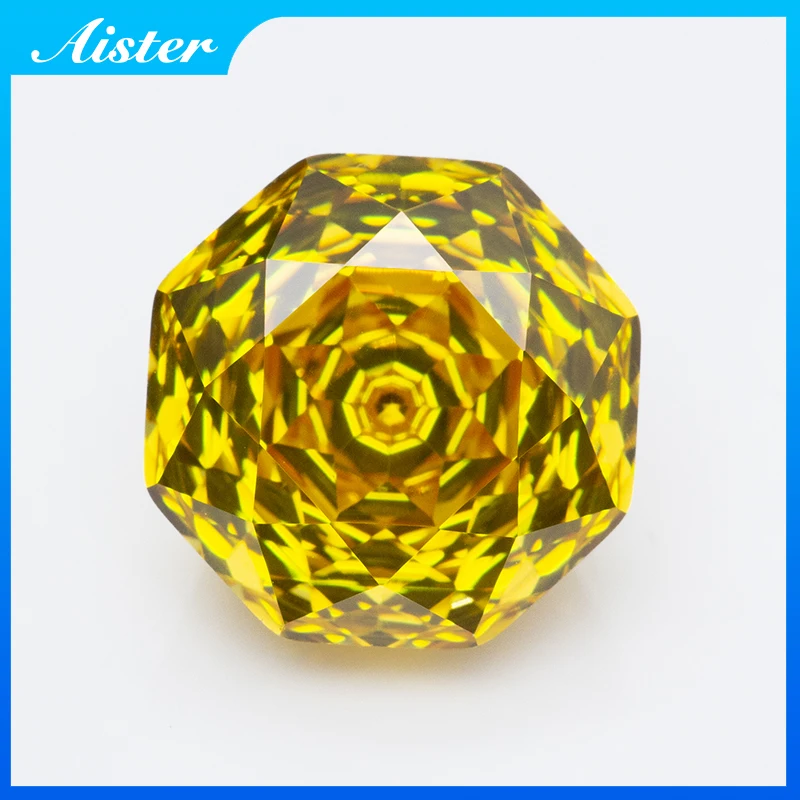 New-5A-Golden-Yellow-Millennium-Octagon-Rose-Cut-Cubic-Zirconia-Loose ...