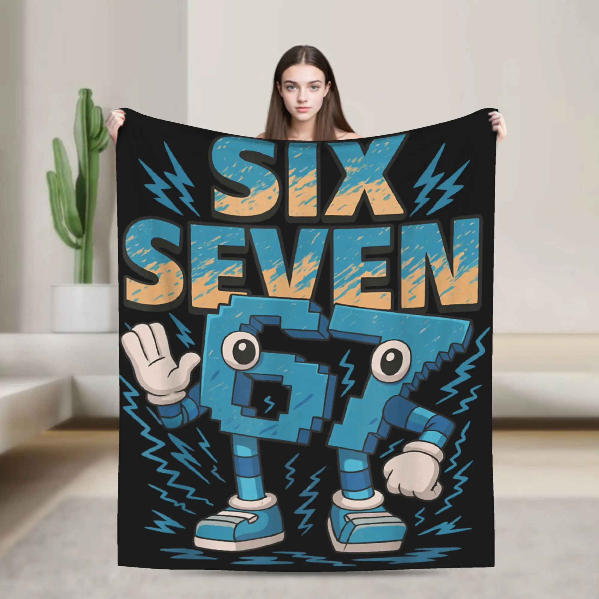 67 Six Seven 6 7 Italian Brainrot Throw Blanket Cozy Trend Blanket For ...