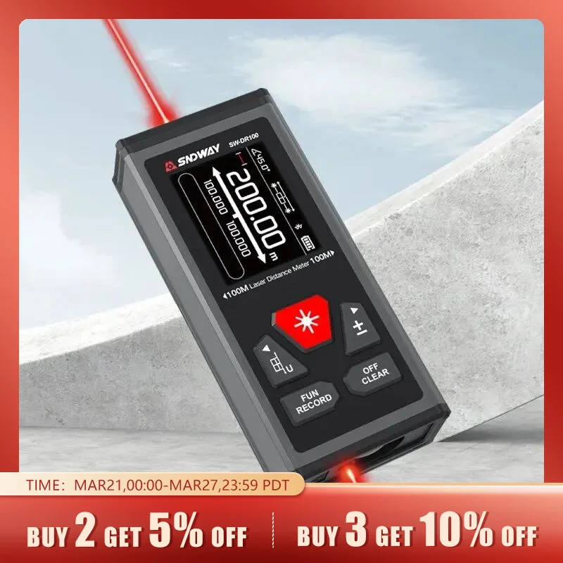 SNDWAY Dual Laser Rangefinder 60M/100 Bilateral Laser Distance Meter ...