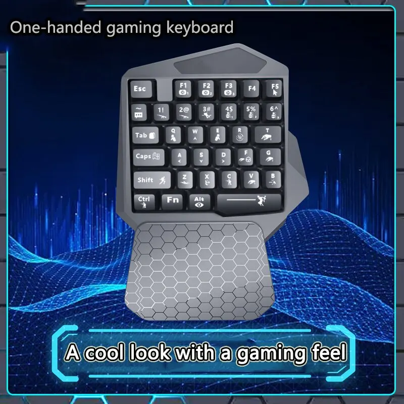 Gaming-Keyboard-Rainbow-Backlit-Small-35-Key-One-Handed-Controller ...