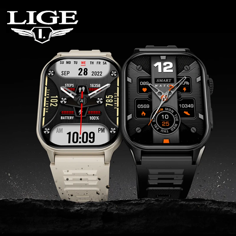 LIGE Smart Watch for Men 3ATM Waterproof Bluetooth Call Health Monitor ...