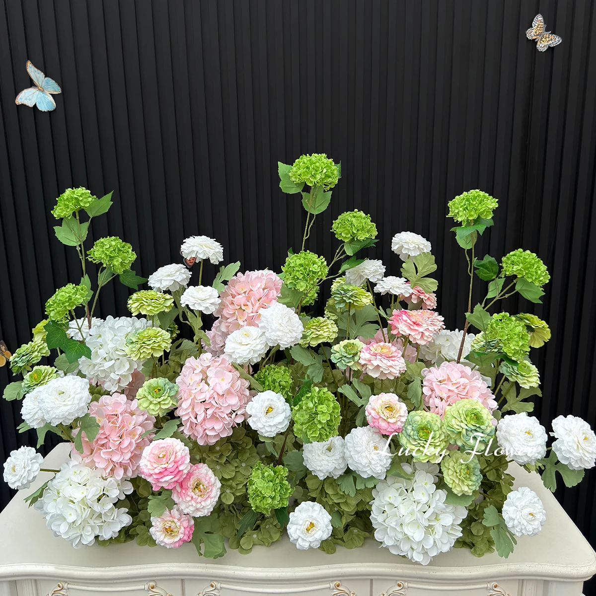 Artificial Flower Row Wedding Decoration Table Centerpieces Flower Ball ...