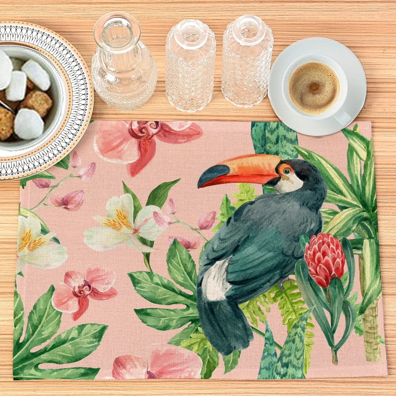 Mantel-Individual-con-dise-o-de-bosque-Tropical-para-mesa-colorido-Tema ...