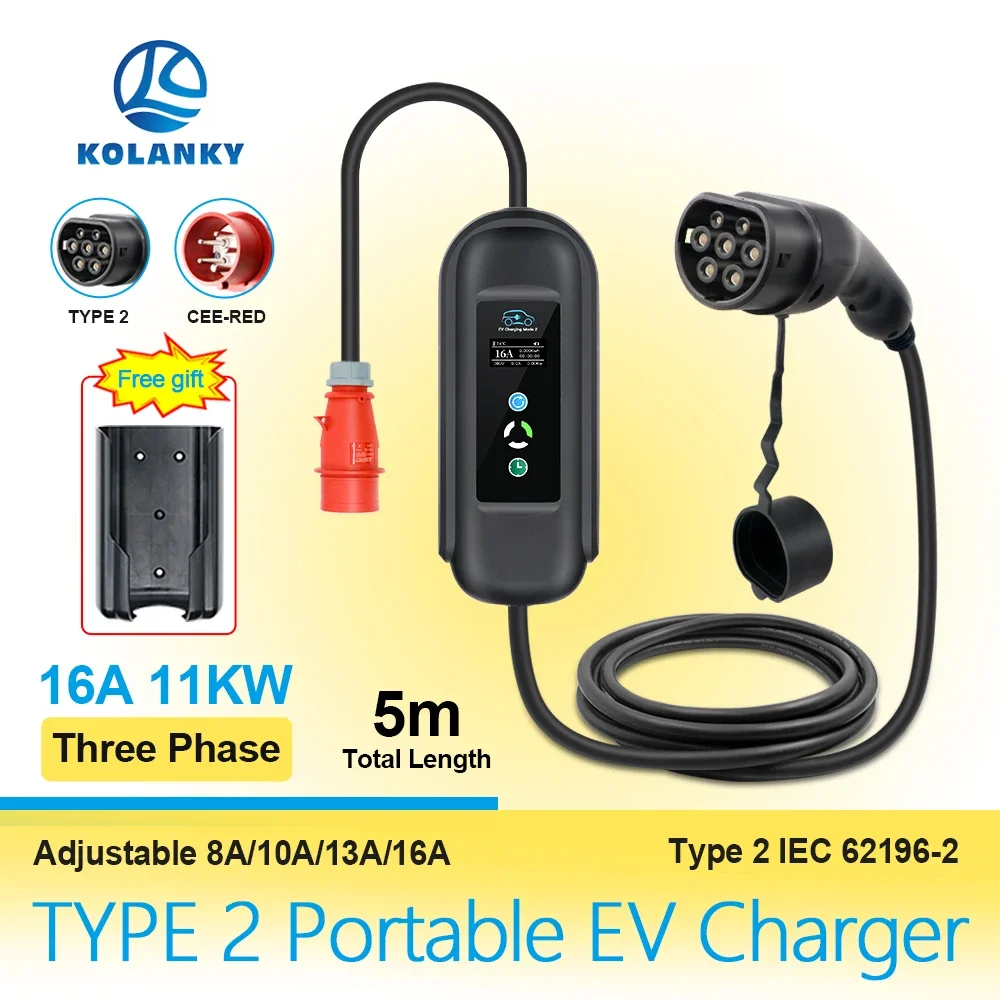 8-10-13-16A-11KW-Portable-EV-Charger-Type-2-IEC-62169-Plug-Adjust ...