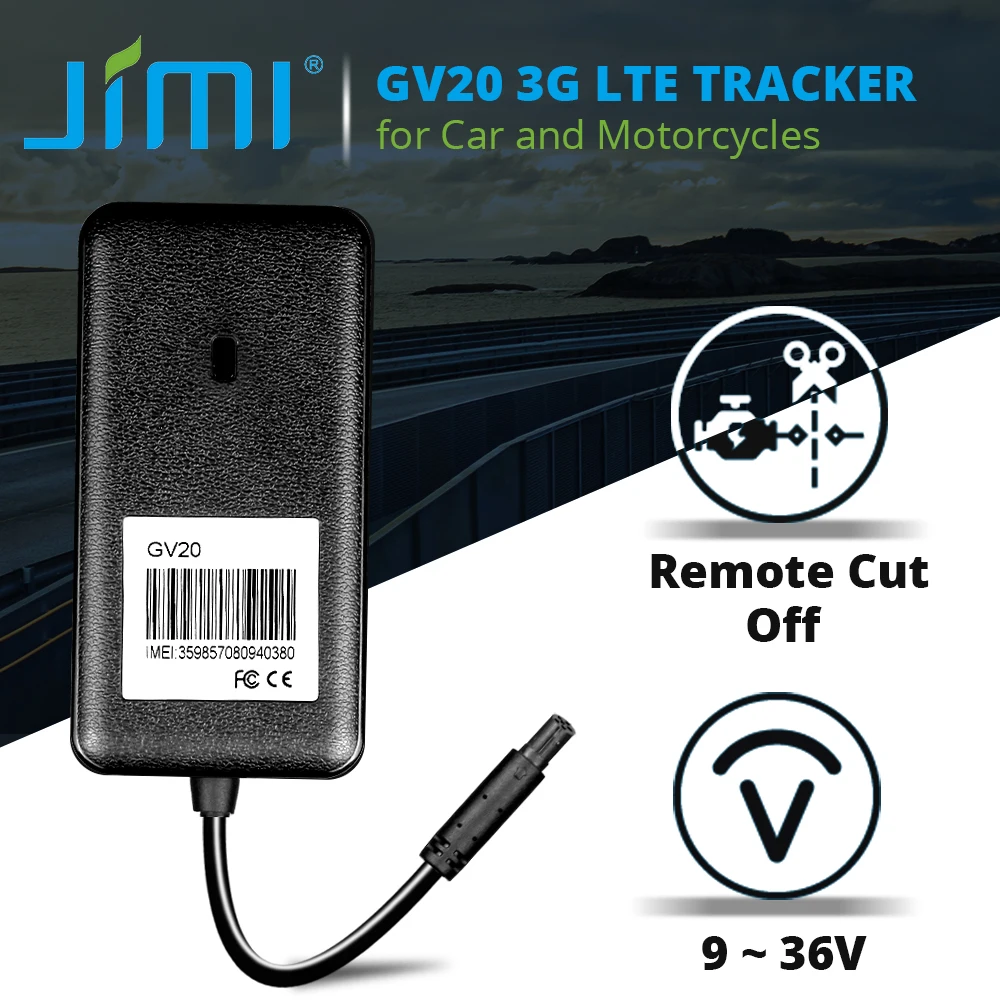 Jimi GV20 3G GPS Vehicle Tracker Waterproof Multifunctional Realtime ...