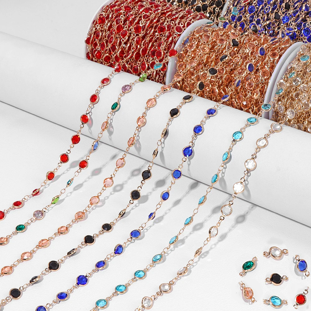 50-100cm-Crystals-Rhinestones-Chains-Gold-Color-Adjustable-Stainless ...