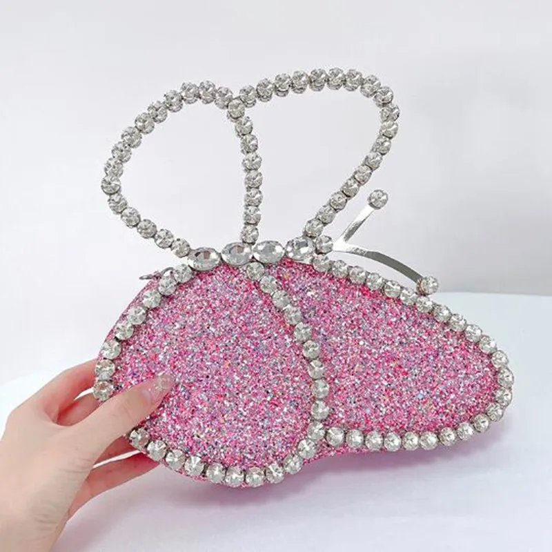 Rhinestone Wedding Purse Sequin Butterfly Party Evening Clutch Bags for ...