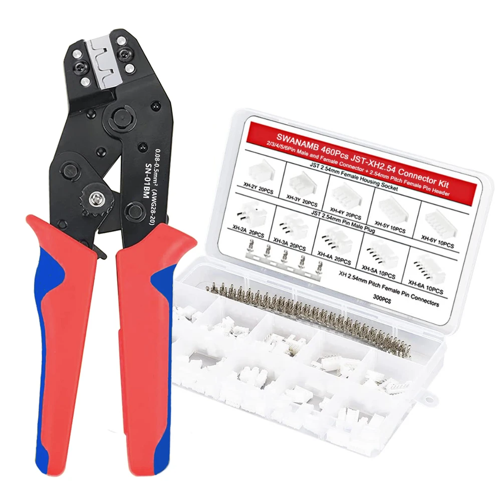 Sn-01bm Awg 28-20 Wire Crimping Pliers Tool Set-ph2.0/xh2.54/dupont ...
