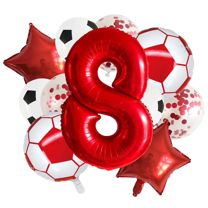 Red-Green-Gold-Foil-Globos-Football-Balloons-Birthday-Party-Decorations ...