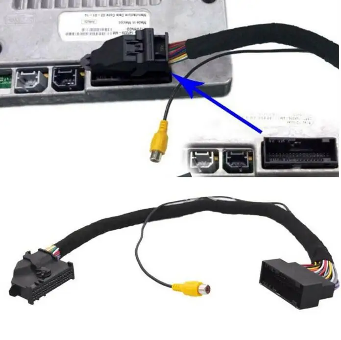 Car Navigation System Reversing Rear View Camera Adapter Cables Harness ...