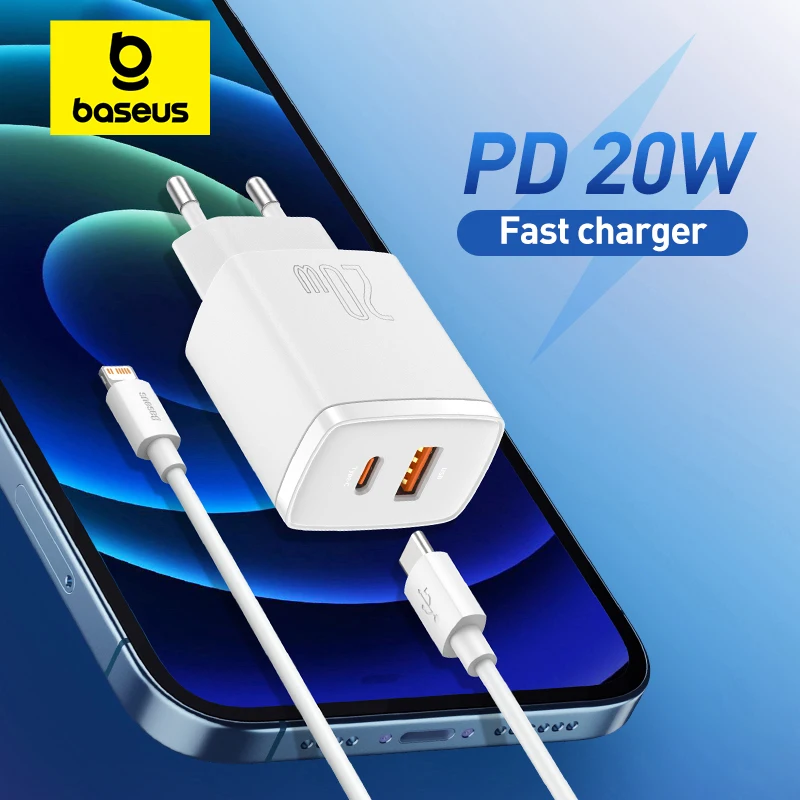Baseus-20W-USB-Charger-Dual-Charging-Port-Support-Type-C-PD-Fast ...