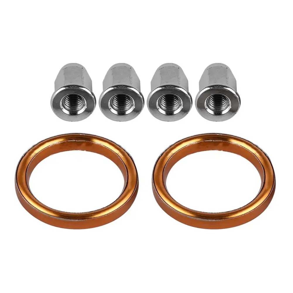 1-Set-Motorcycle-Exhaust-Gasket-Nut-Chrome-Plated-Cap-M6-Nut-Exhaust ...
