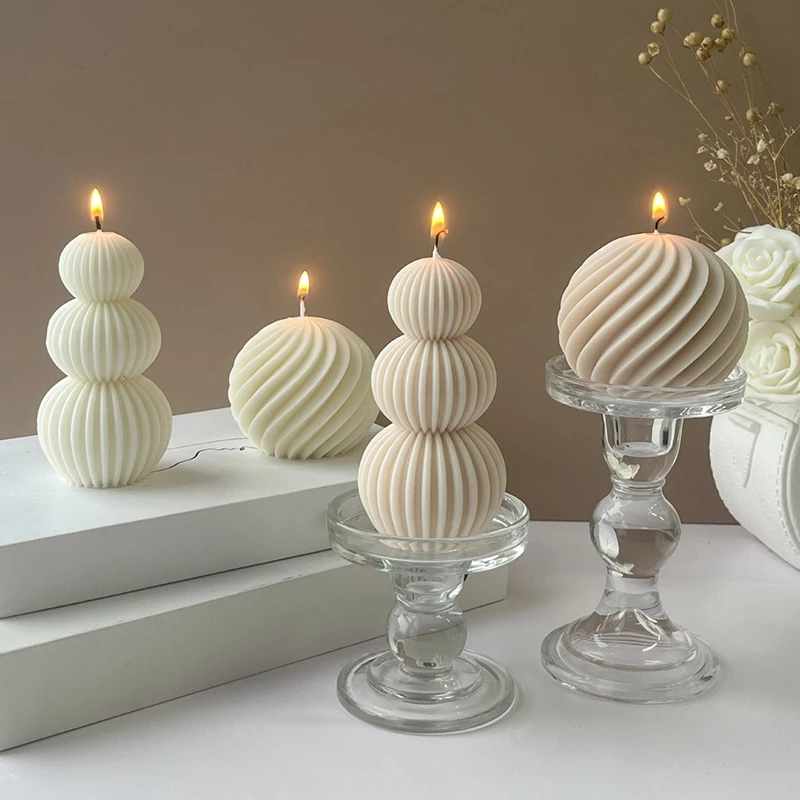 1PC Wave Sphere Aromatherapy Cube Candle Handmade Bubble Ball Scented ...