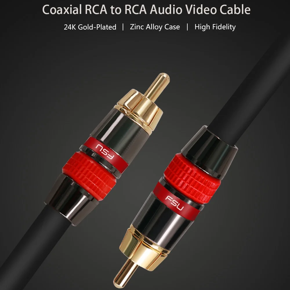 Digital Audio Coaxial SPDIF Cable RCA Cable Premium Stereo Audio Rca to ...