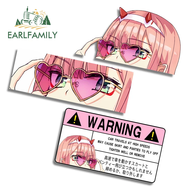 EARLFAMILY-13cm-Anime-Peeker-ZERO-TWO-Car-Stickers-Sunscreen-Waterproof ...