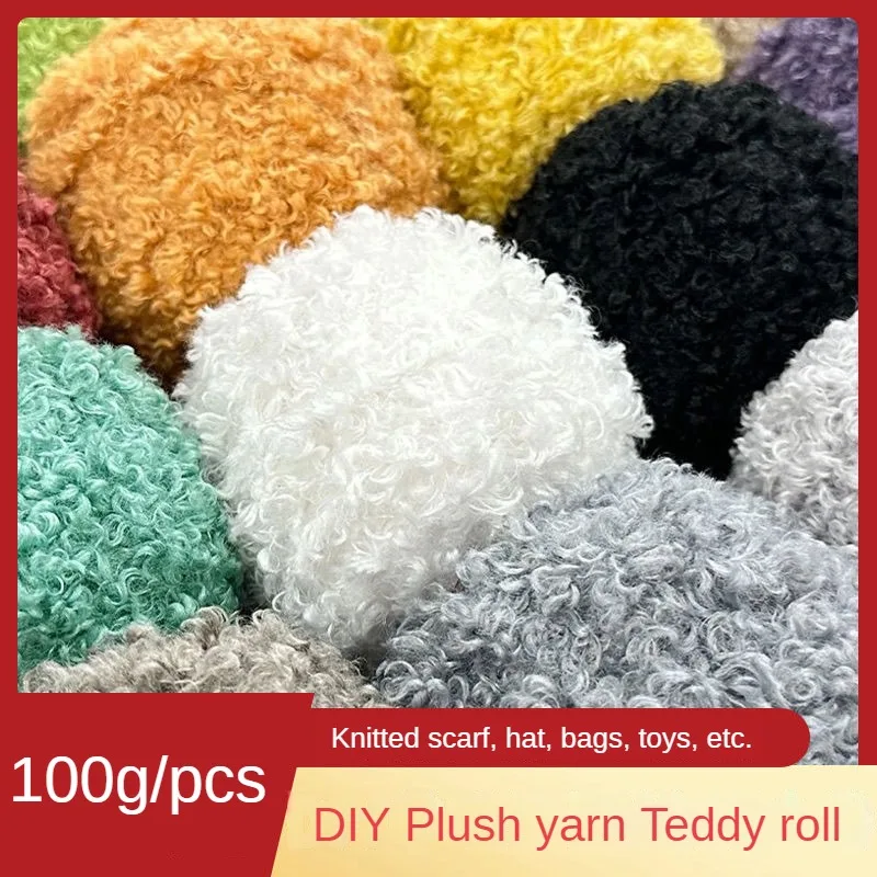 100g-Thick-Plush-Yarn-Teddy-Roll-for-Hand-Crochet-Knitting-Gloves-Hats ...