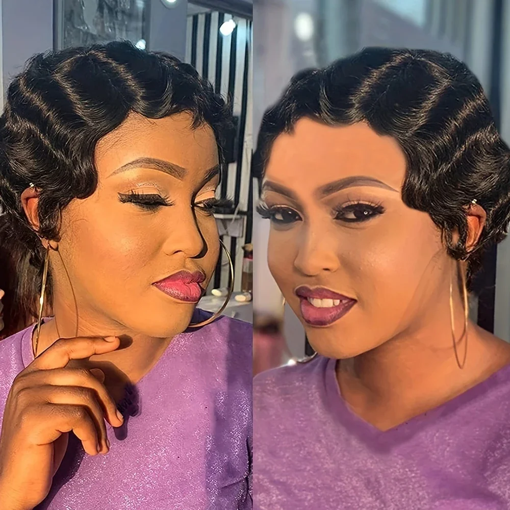 Short-Finger-Wavy-Wig-Full-Machine-Made-Curly-Black-Cute-Nuna-Wig ...