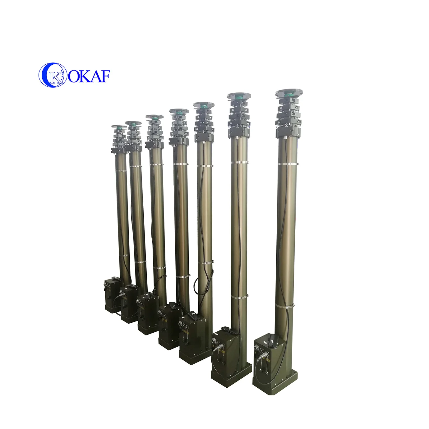 8m 10m 12m Electric Mast CCTV Camera Pole Vehicle Mounted Motorized ...