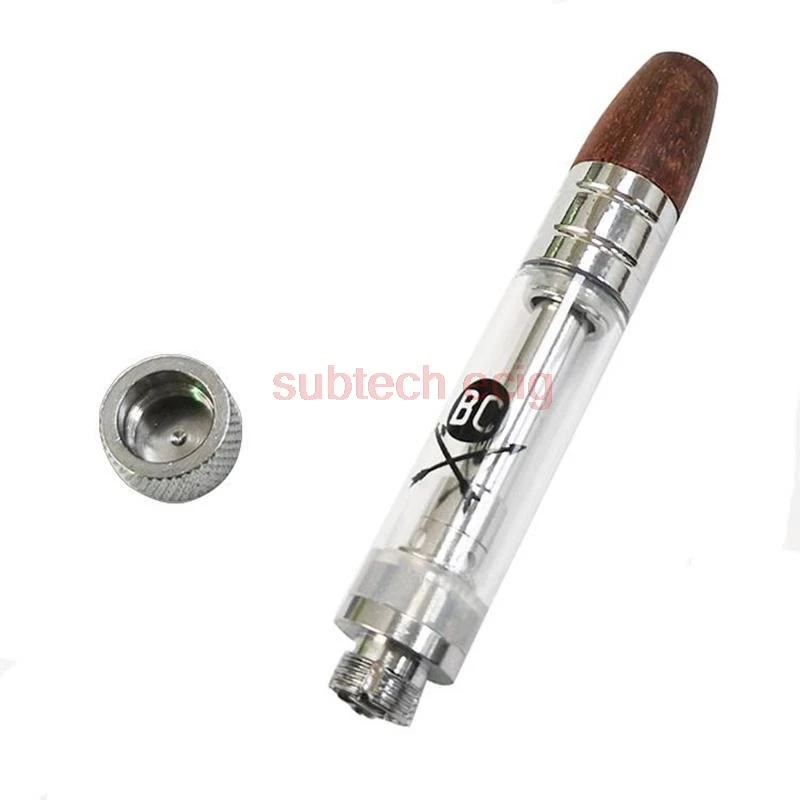 100pcs BC Wood Tip Thick Oil Cartridges Ceramic Coil Electronic ...