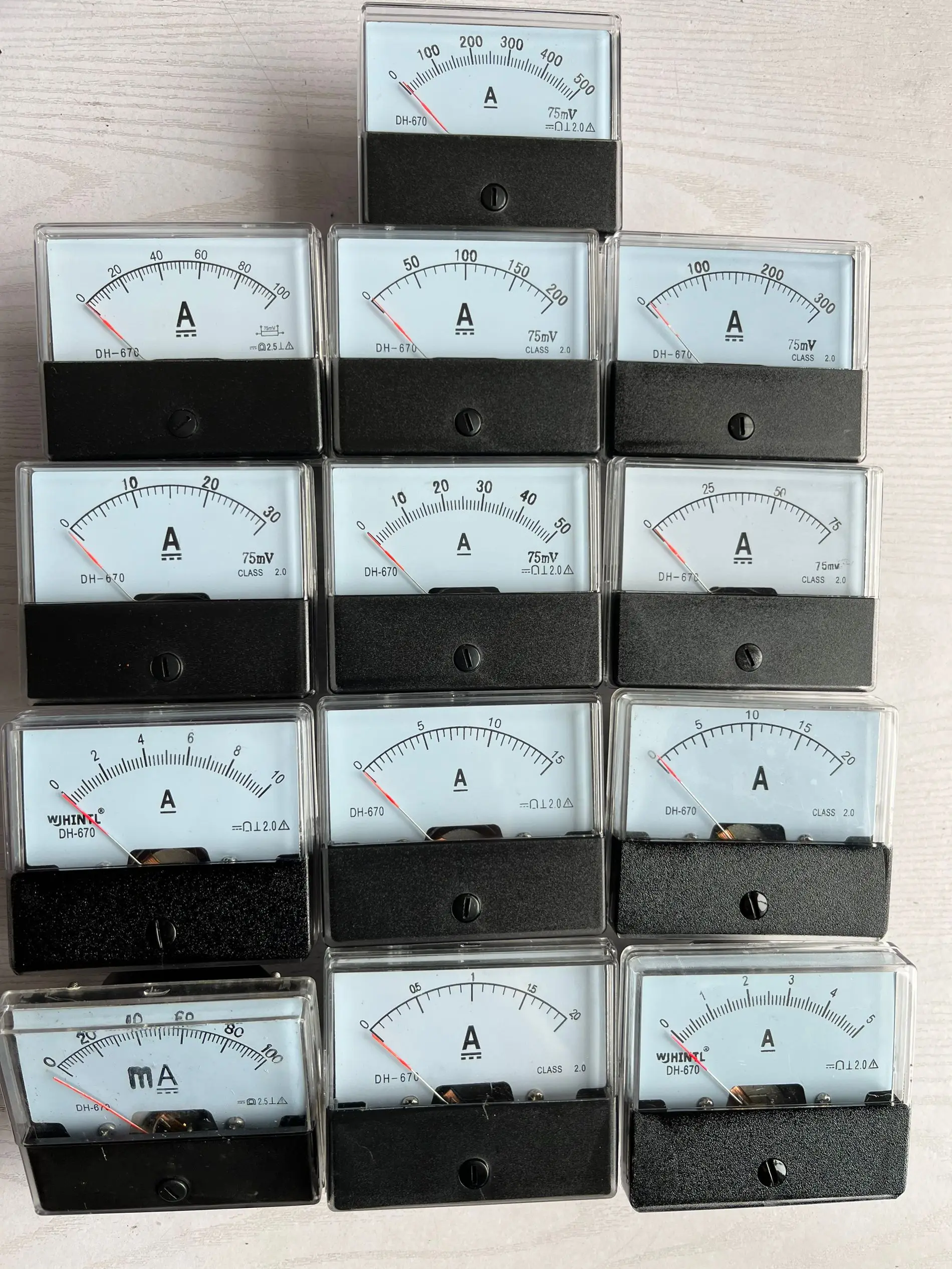 DH670-DH-670-Analog-Amp-Panel-Meter-Current-Ammeter-DC100MA-2A-5A-10A ...