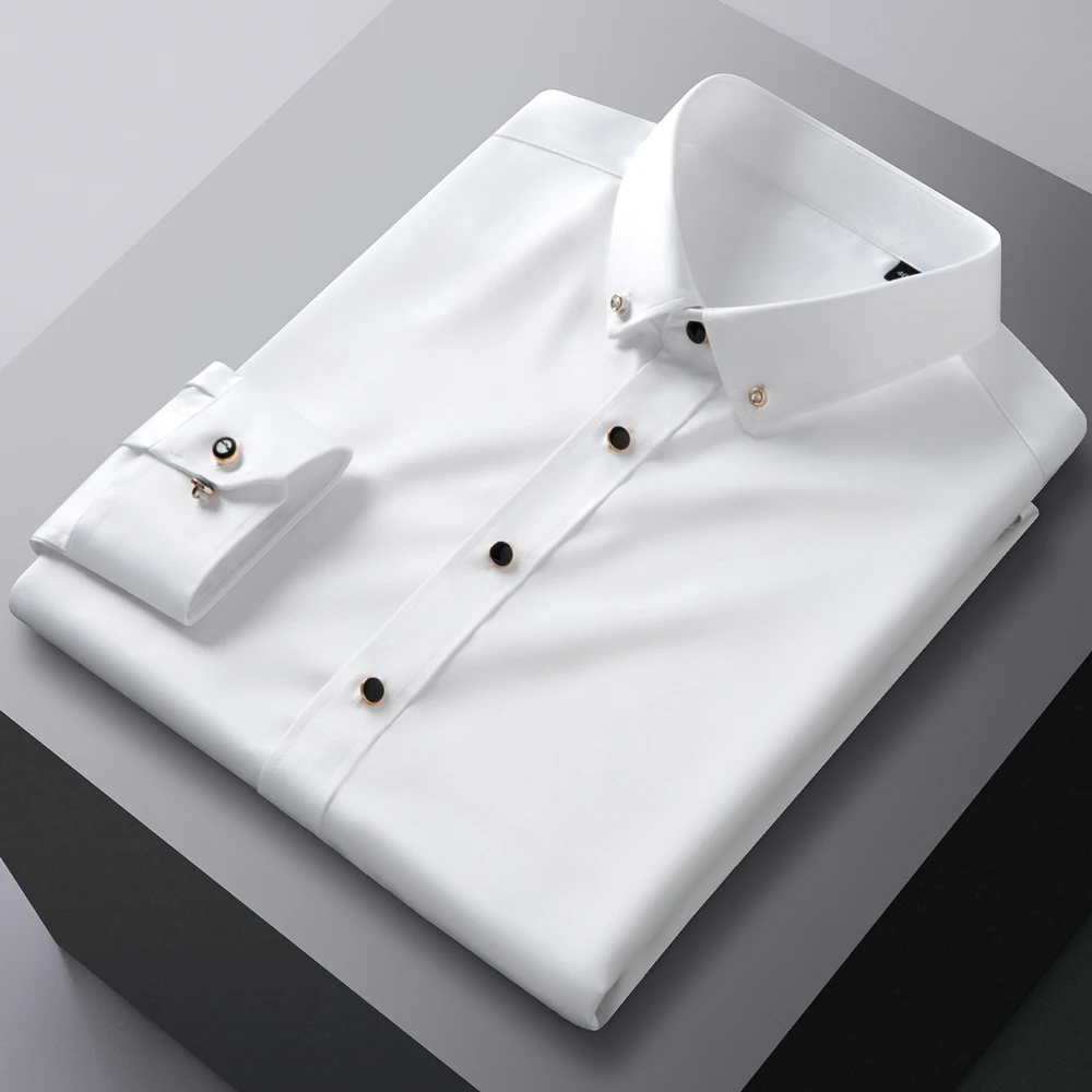 Men's Party Dance Diamond Button-down Dress Shirt Without Pocket Long ...