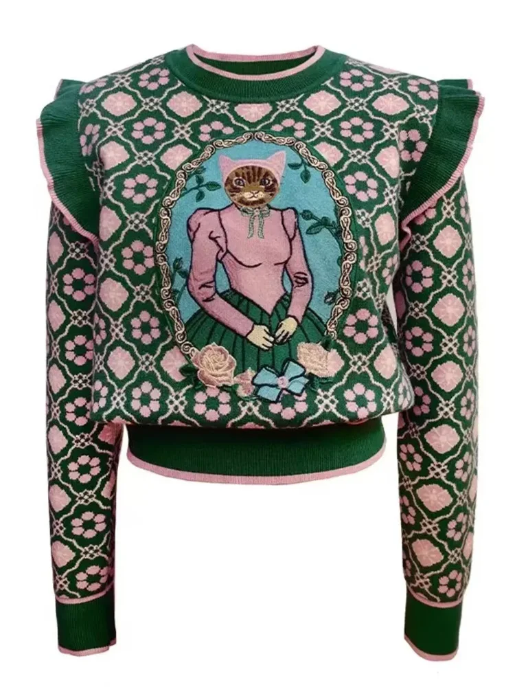 Autumn-Women-Knitted-Sweater-European-Style-Cartoon-Pattern-Fashion ...