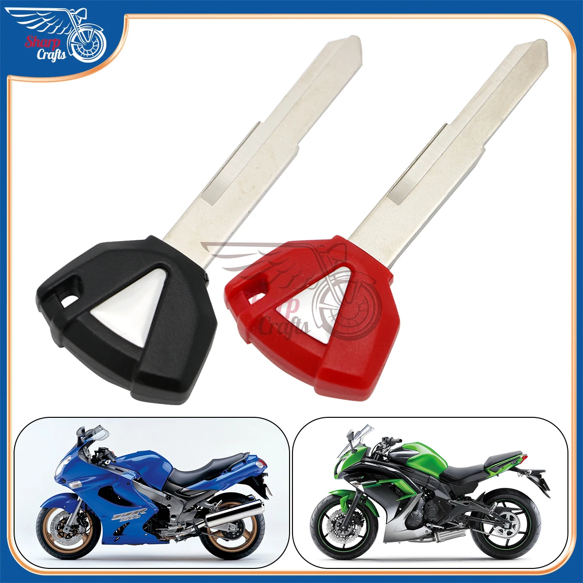 Motorcycle-Blank-Key-Uncut-Blade-For-Kawasaki-ZZR250-400-600-1100-1200 ...