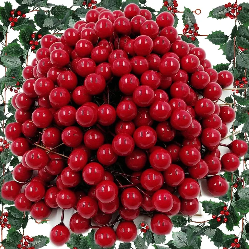 Wholesale-Artificial-Christmas-Berry-Fake-Berries-Holly-Leaf-Vine ...