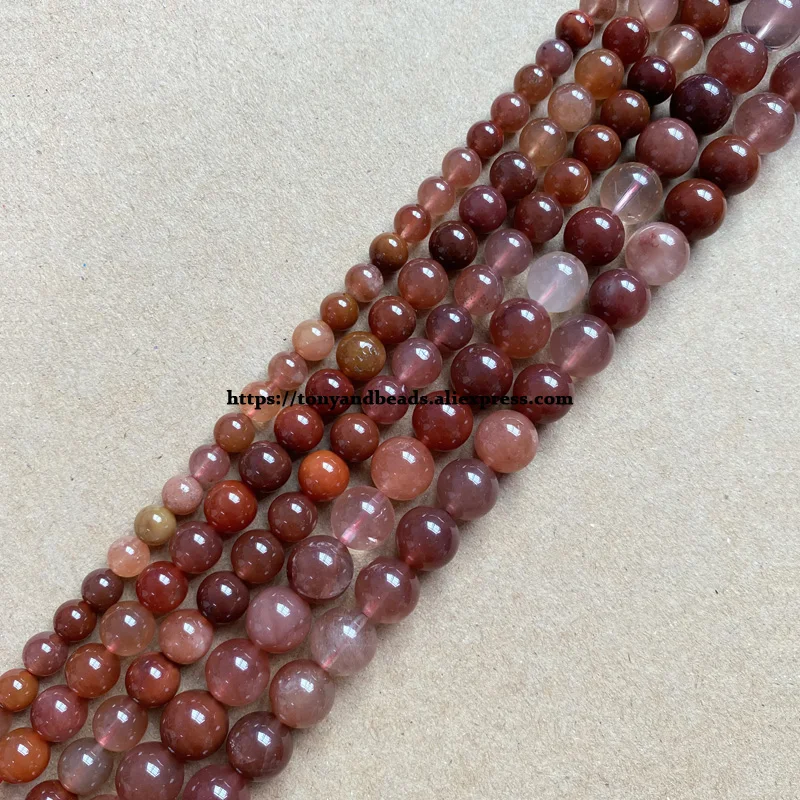 Genuine-Semi-precious-Natural-A-Quality-Red-Quartz-Crystals-Stone-Round ...