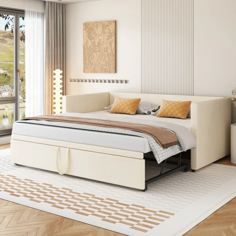 Upholstered-bed-Extendable-sofa-bed-90-180-200-cm-with-slatted-frames ...