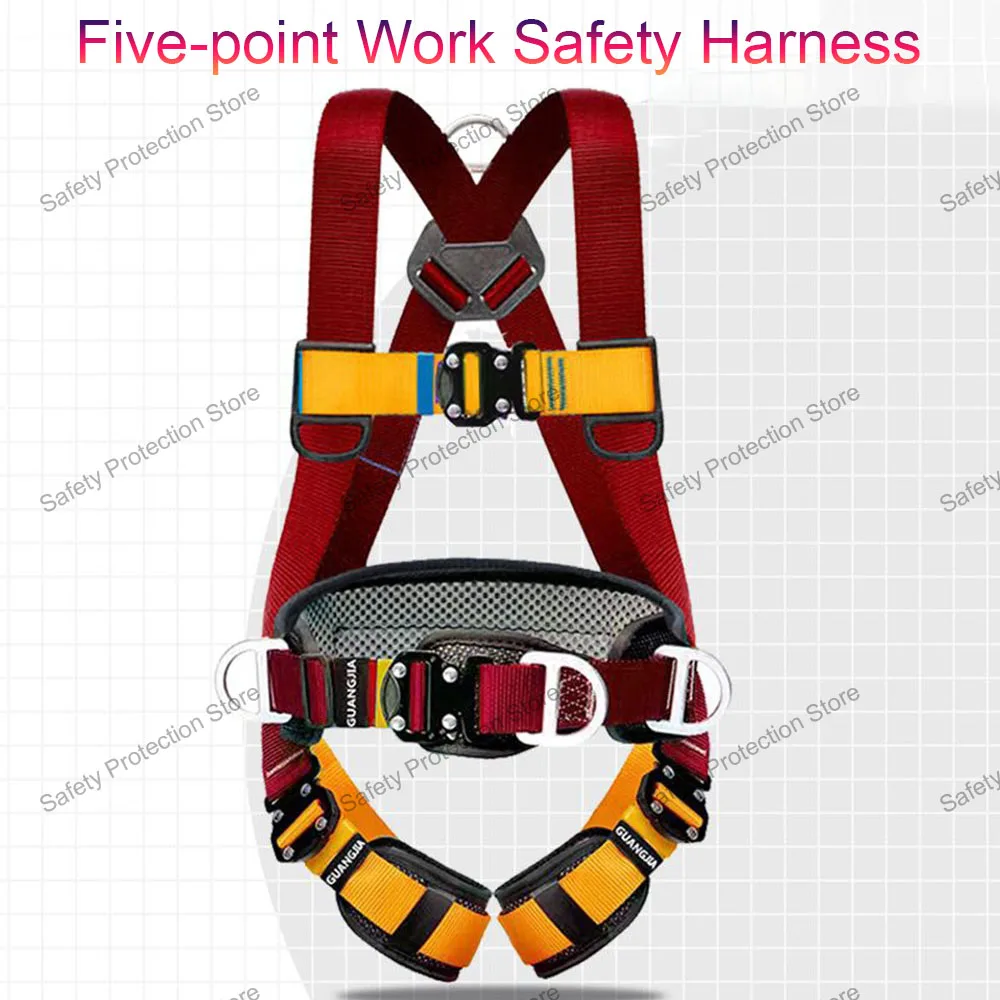 Full-Body-High-Altitude-Work-Safety-Harness-Five-point-Safety-Belt ...