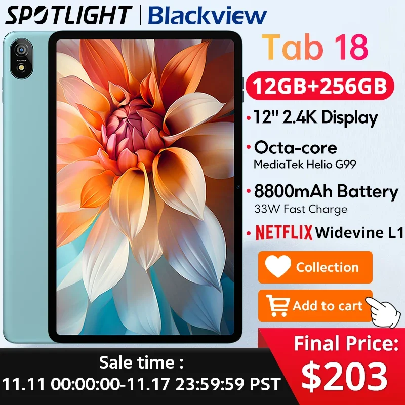 Tablet-Blackview-Tab-18-Estreia-Mundial-12-16MP-2-4K-FHD-Display ...