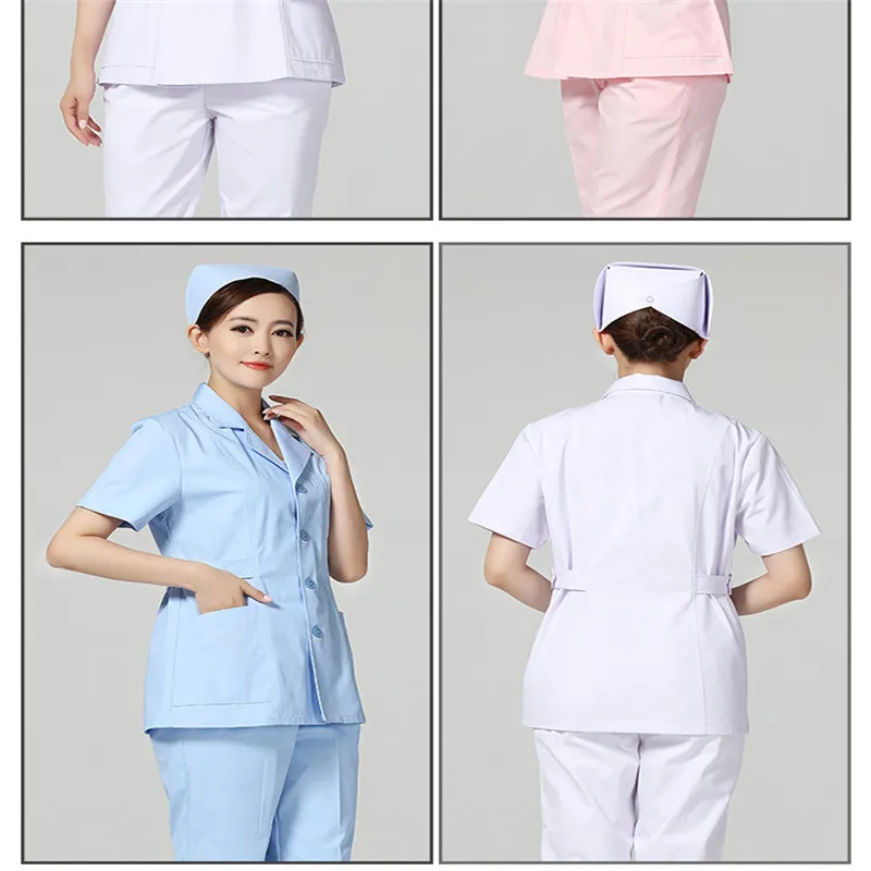 Uniforme-corto-rosa-para-enfermera-abrigo-de-laboratorio-uniforme-de-m ...