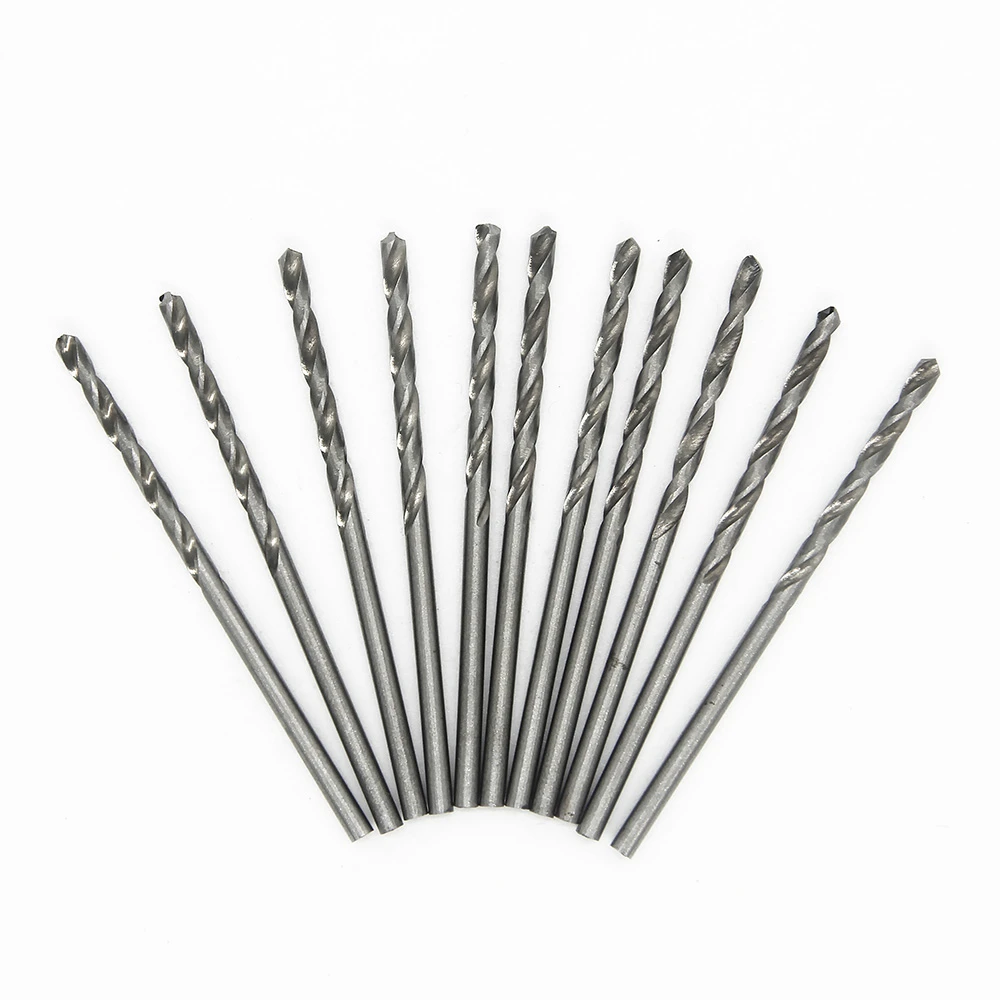 10pcs Micro High Speed Steel HSS Straight Shank Mini Twist Drill Bits ...