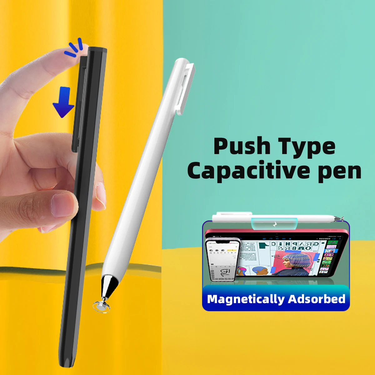 Magnetic-Stylus-Pen-Push-Pen-for-All-Touch-Screens-For-Apple-iPad ...