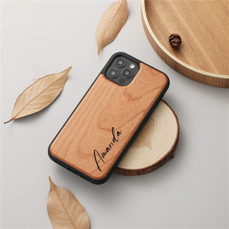 Custom-Name-High-Quality-Wooden-Walnut-Phone-Case-For-iPhone-11-12-13 ...