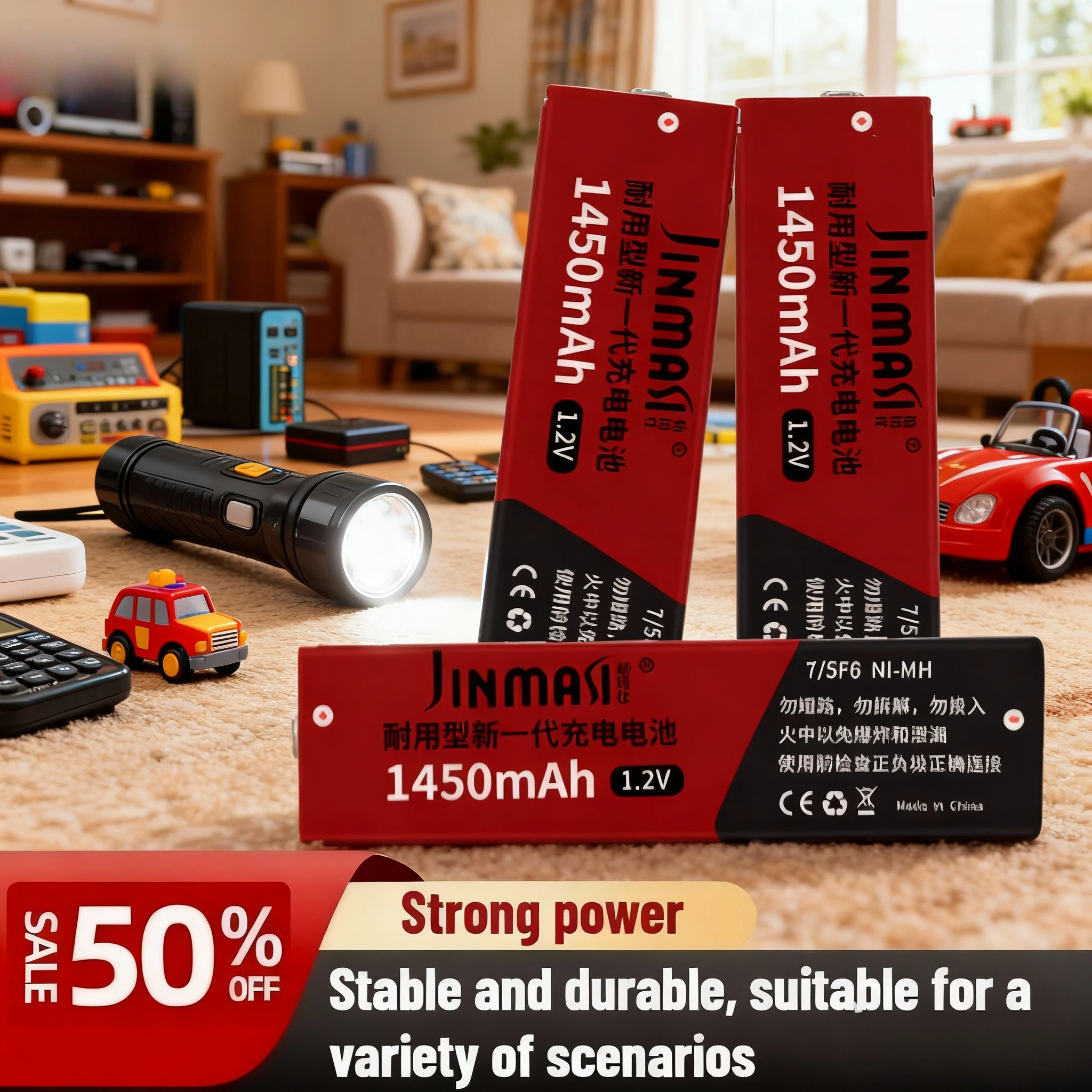 1.2V 1450mAh Ni-MH Chewing Gum Battery 7/5F6 67F6 Rechargeable for ...