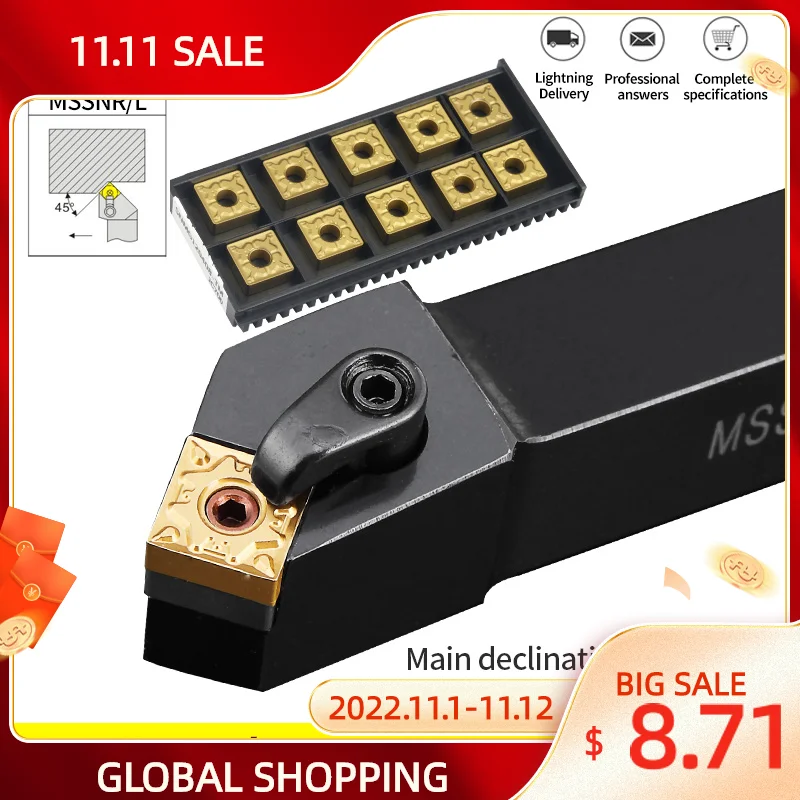 1pc Mssnr1616h12 Mssnr2020k12 Mssnr2525m12 External Turning Tool Holder Snmg Carbide Inserts ...